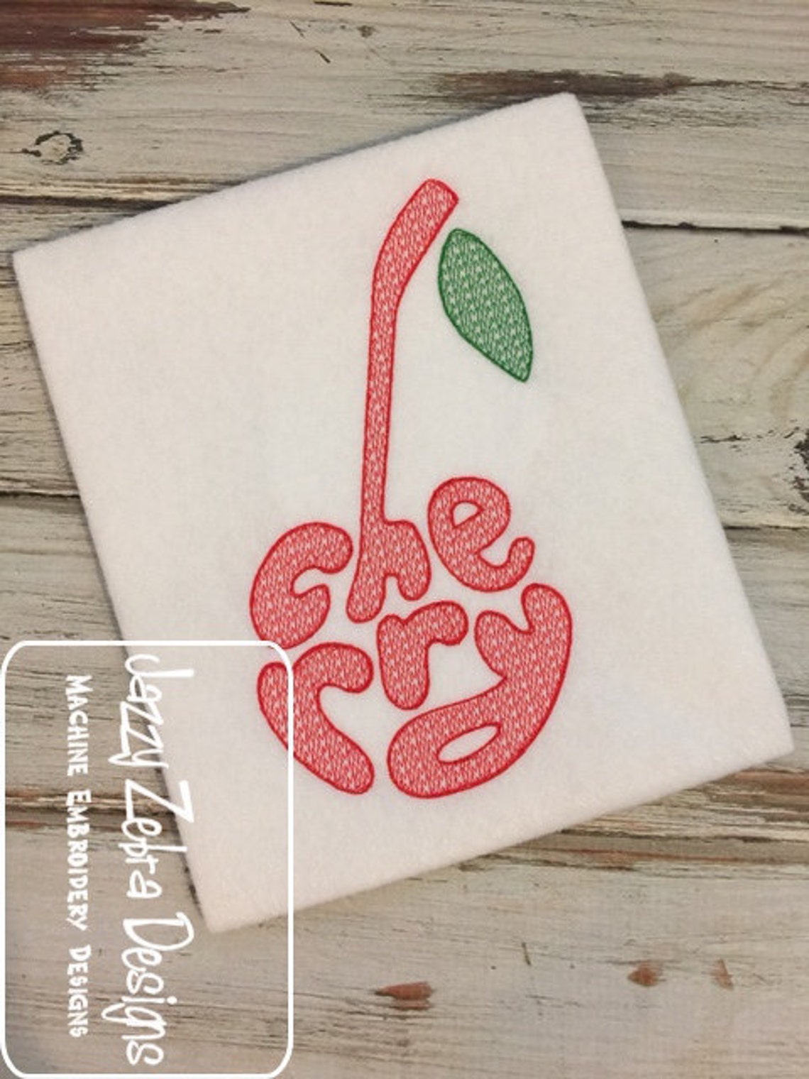 Cherry motif filled machine embroidery design | Etsy