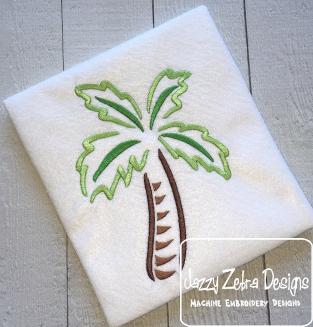 Palm Tree Satin Stitch Machine Embroidery Design - Etsy