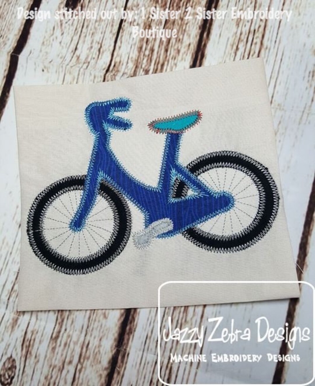 Bicycle Vintage Stitch Applique Machine Embroidery Design - Etsy