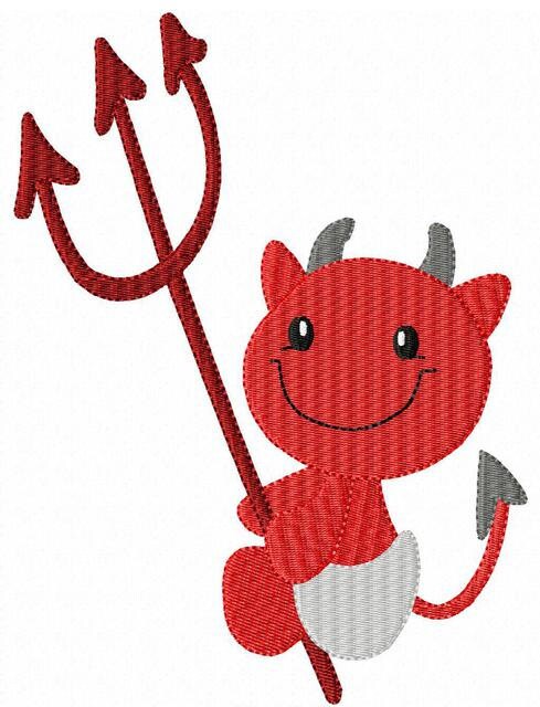 Baby Devil filled machine embroidery design | Etsy