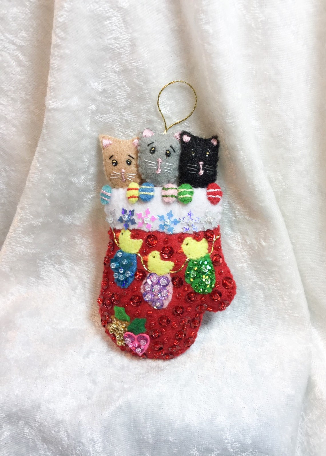 Three Cute Kittens in a Mitten - Etsy