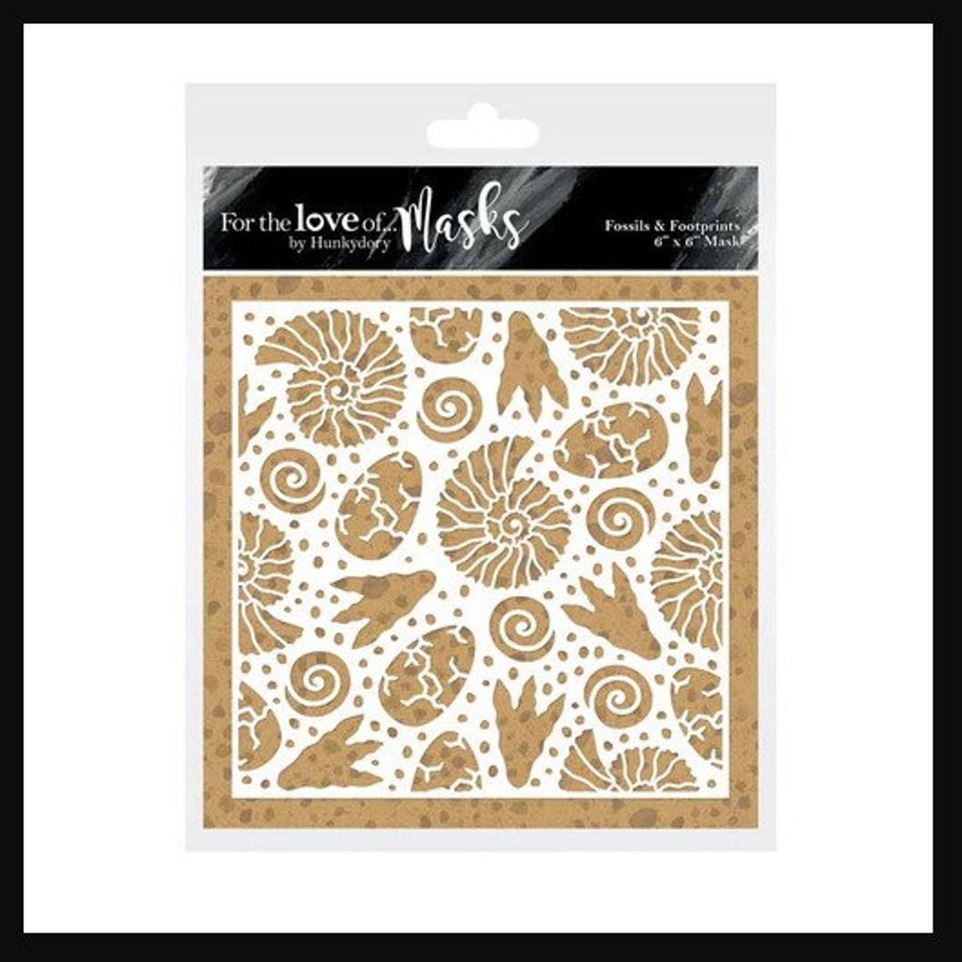 Hunkydory for the Love of Masks FOSSILS & FOOTPRINTS 6x6 Mask ftlm369 ...