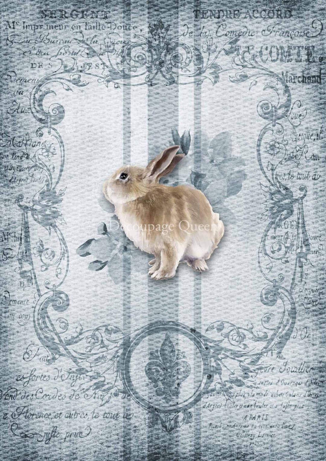 Decoupage Queen Spring GRAIN SACK BUNNY A4 Rice Paper Dqrp0422 (retired ...