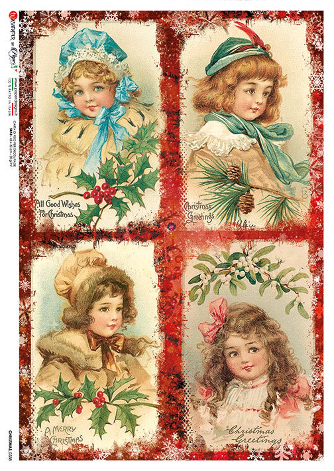 Paper Designs CHRISTMAS A4 Decoupage Rice Paper CHRISTMAS 0338 - Etsy