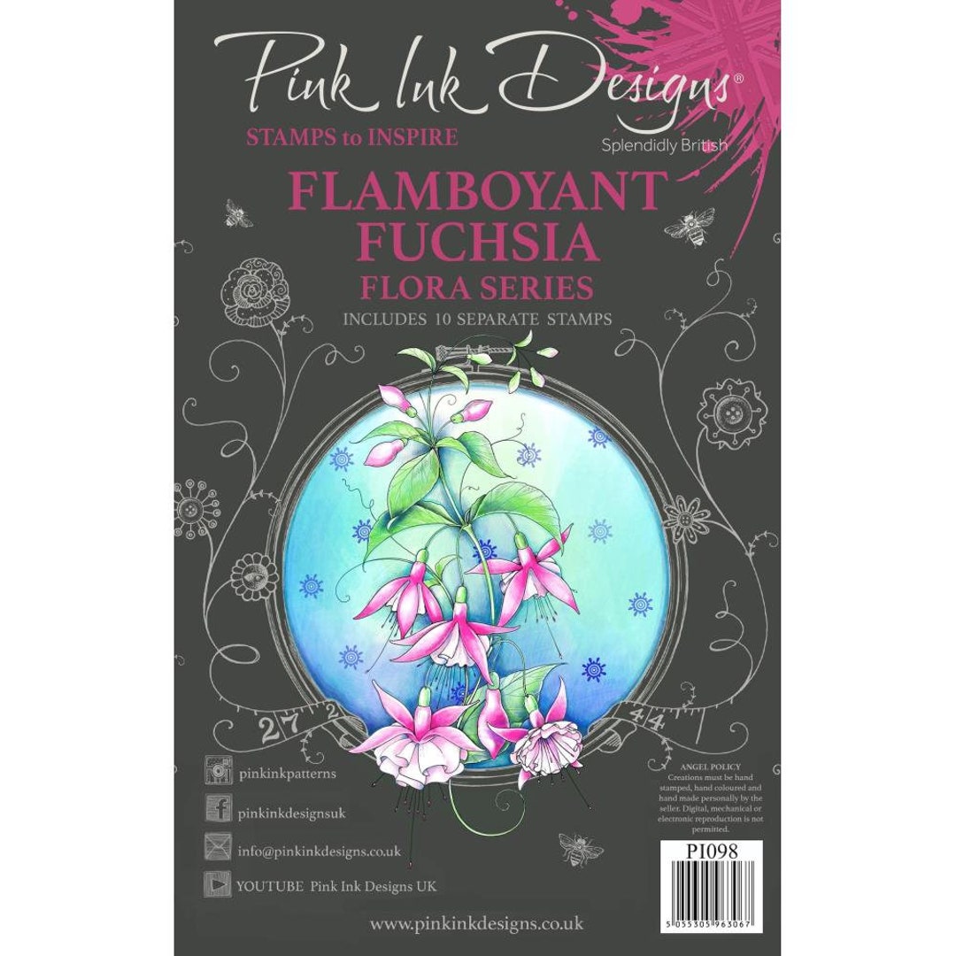 Pink Ink Designs FLAMBOYANT FUCHSIA Flora Series A5 10 Stamps PI098 - Etsy