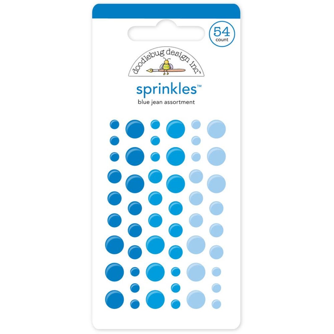 Doodlebug SPRINKLES BLUE JEAN Enamel Dots Stickers Assortment 54 Pcs ...
