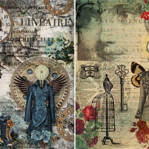 Decoupage Queen STEAMPUNK SISTERS A4 Rice Paper Dqrp0256 Retired 7.20. ...