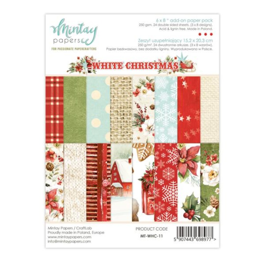 Mintay WHITE CHRISTMAS 6x8 Add on Paper Pack #mt-whc-11 - Etsy