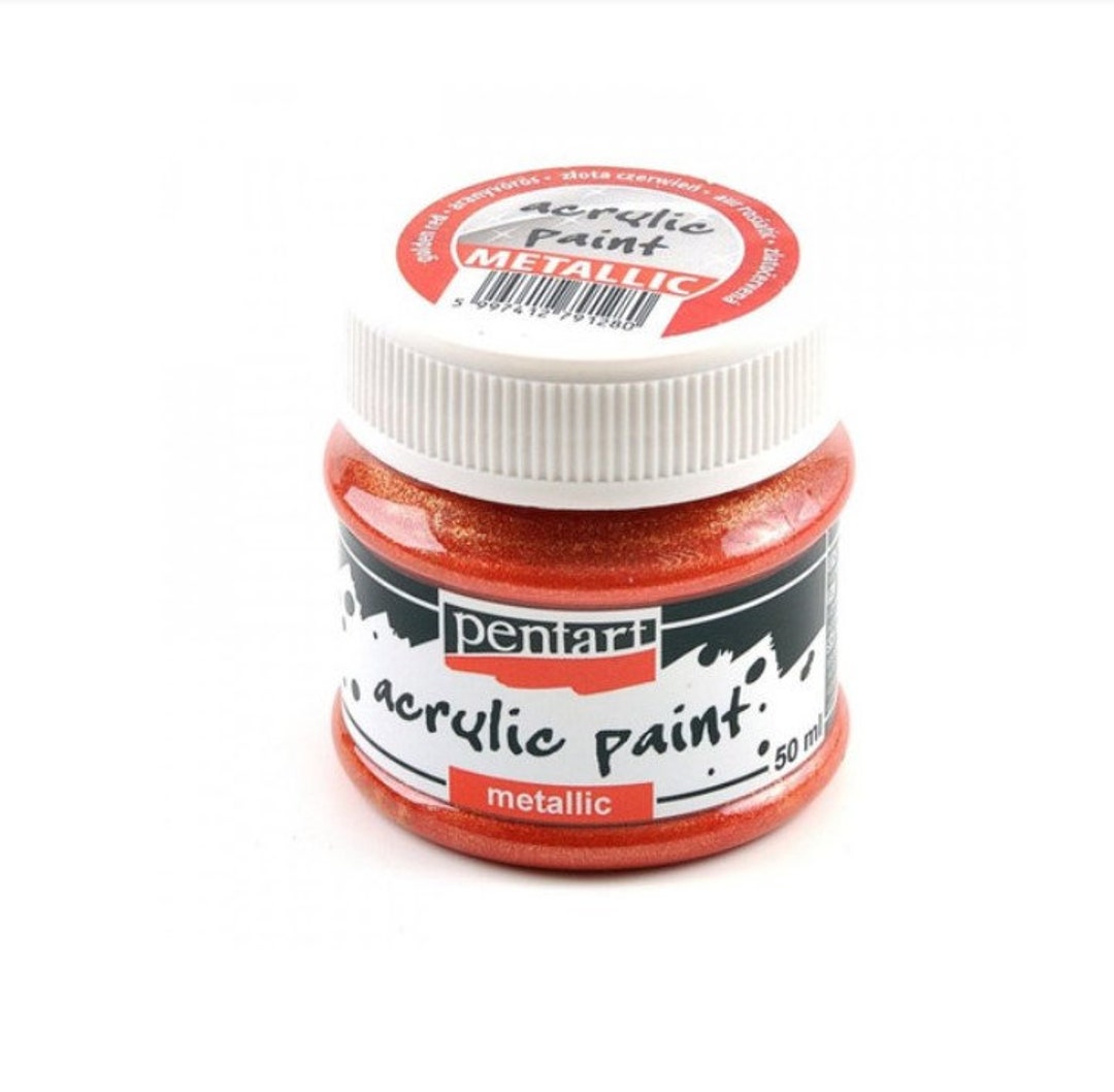 Pentart METALLIC Acrylic Paint GOLDEN RED 50 Ml #29356 - Etsy