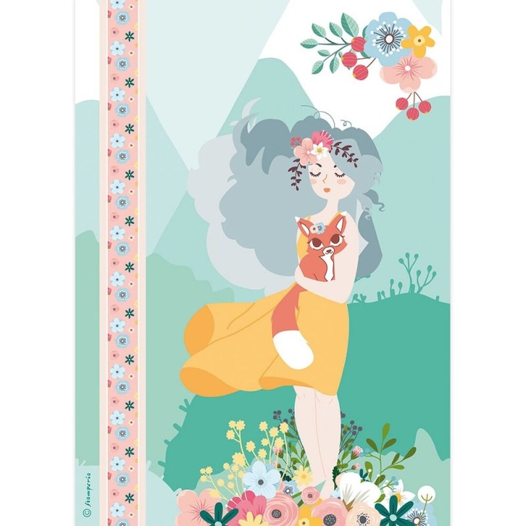 STAMPERIA Decoupage GIRL With FOX Rice Paper A4 DFSA4419 - Etsy