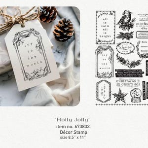 Re-design With Prima HOLLY JOLLY Christmas Decor Stamps Clear Stamps 8 ...