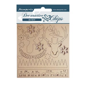 Stamperia Decorative Chips Pink Christmas DEER 5.5" X 5.5" #SCB67 - Etsy