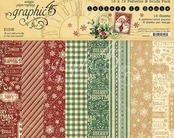 G45 Graphic 45 LETTERS TO SANTA Patterns & Solids 12x12 Pack - Etsy G45 Graphic 45 LETTERS TO SANTA Patterns & Solids 12x12 Pack - Etsy