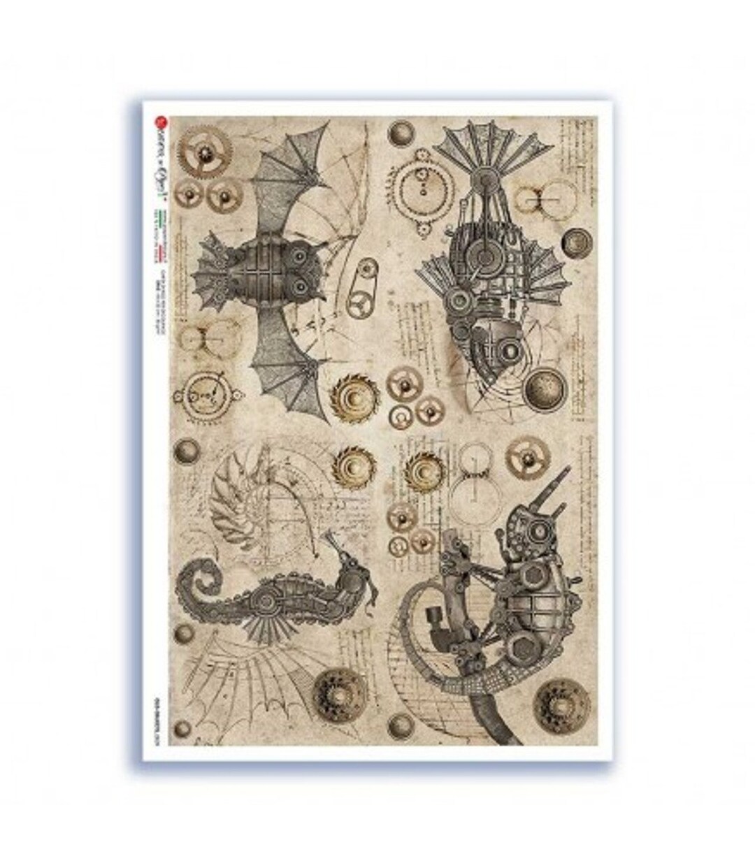Paper Designs STEAMPUNK 4 PACK- A4 Decoupage Rice Paper #OLD ...