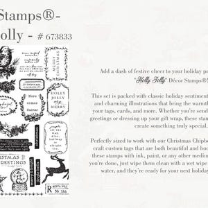 Re-design With Prima HOLLY JOLLY Christmas Decor Stamps Clear Stamps 8 ...