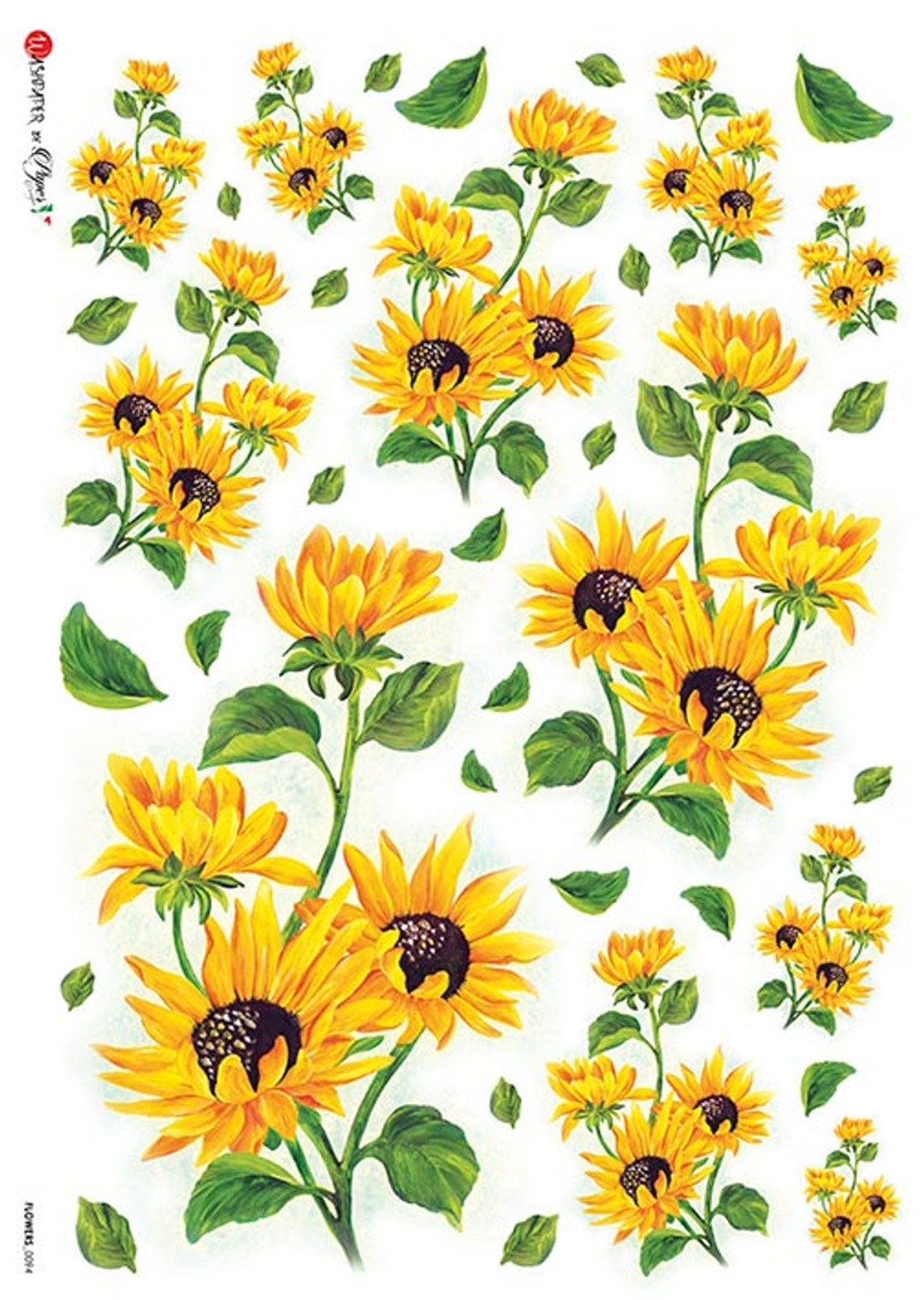 Paper Designs FLOWERS Sunflowers A4 Decoupage Rice Paper FLOWERS 0094 ...