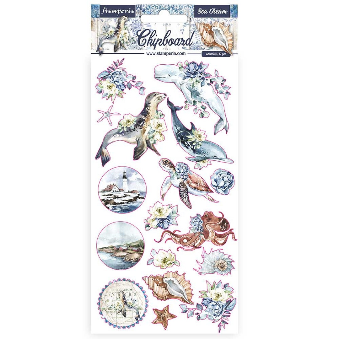 Stamperia Romantic Collection SEA DREAM Adhesive Chipboard 15x30 Cm 17 ... Stamperia Romantic Collection SEA DREAM Adhesive Chipboard 15x30 Cm 17 ...