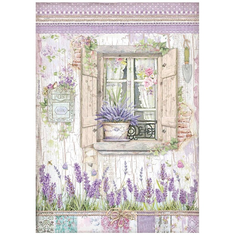 Stamperia Decoupage PROVENCE Lavender WINDOW Rice Paper - Etsy