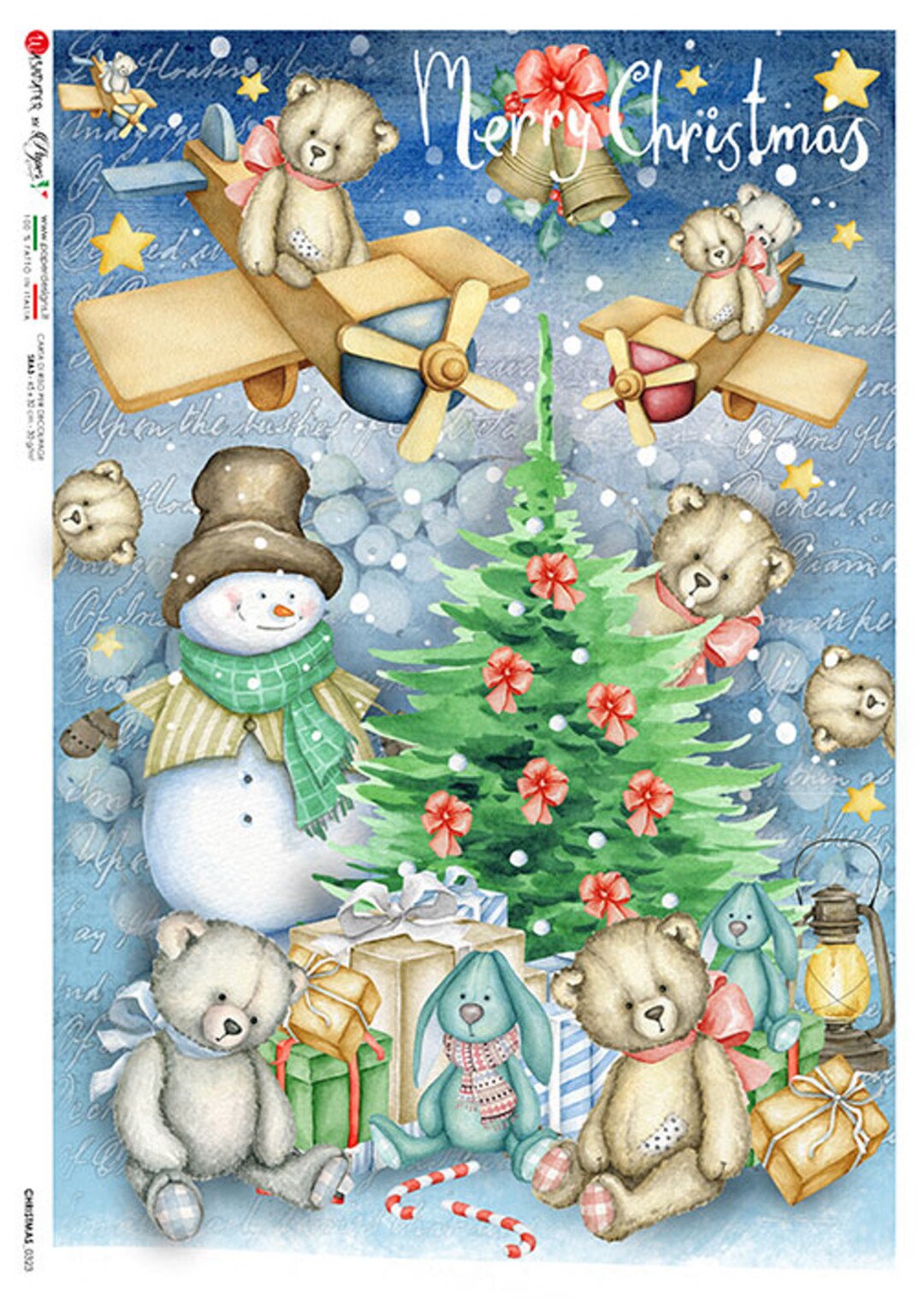 Paper Designs CHRISTMAS Snowman Tree A4 Decoupage Rice Paper #CHRISTMAS ...