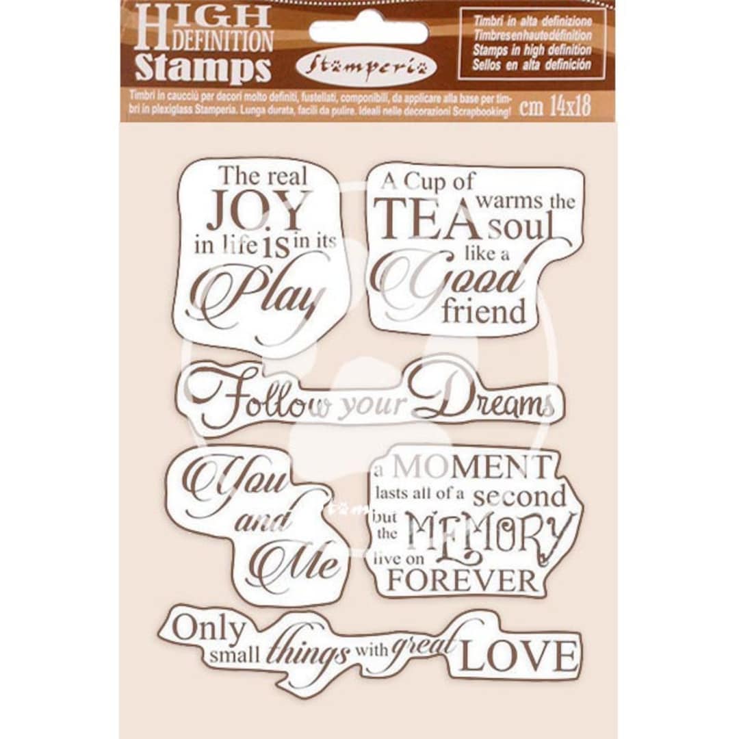 Stamperia HD WORDS Cling Mount Rubber Stamp SET 14x18 Cm #WTKCC17 - Etsy