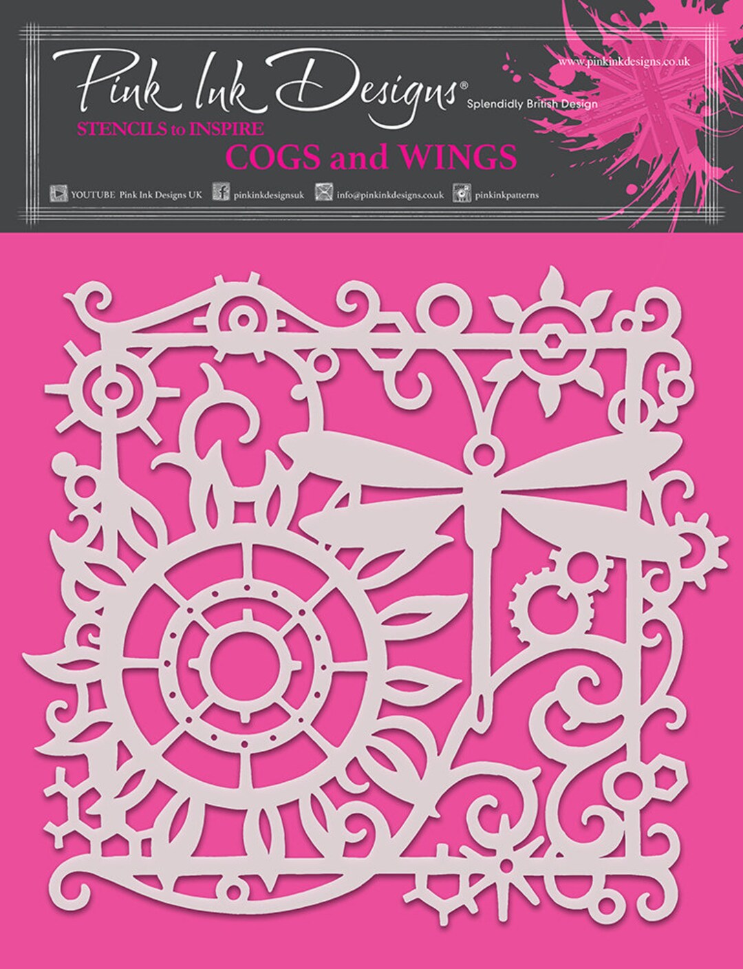 Pink Ink Designs Craft Stencil COGS AND WINGS 8x8 PINKST011 - Etsy