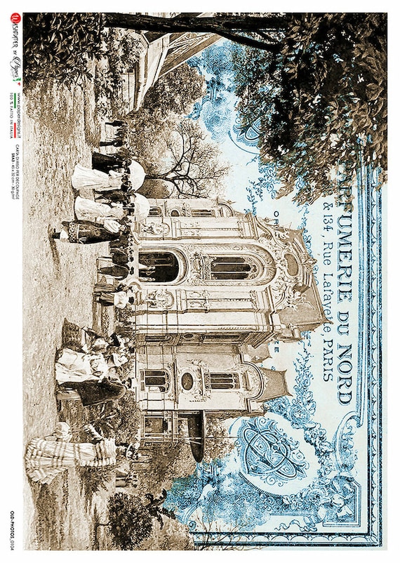 Paper Designs Old Photos CHATEAU Scene A4 Decoupage Rice - Etsy