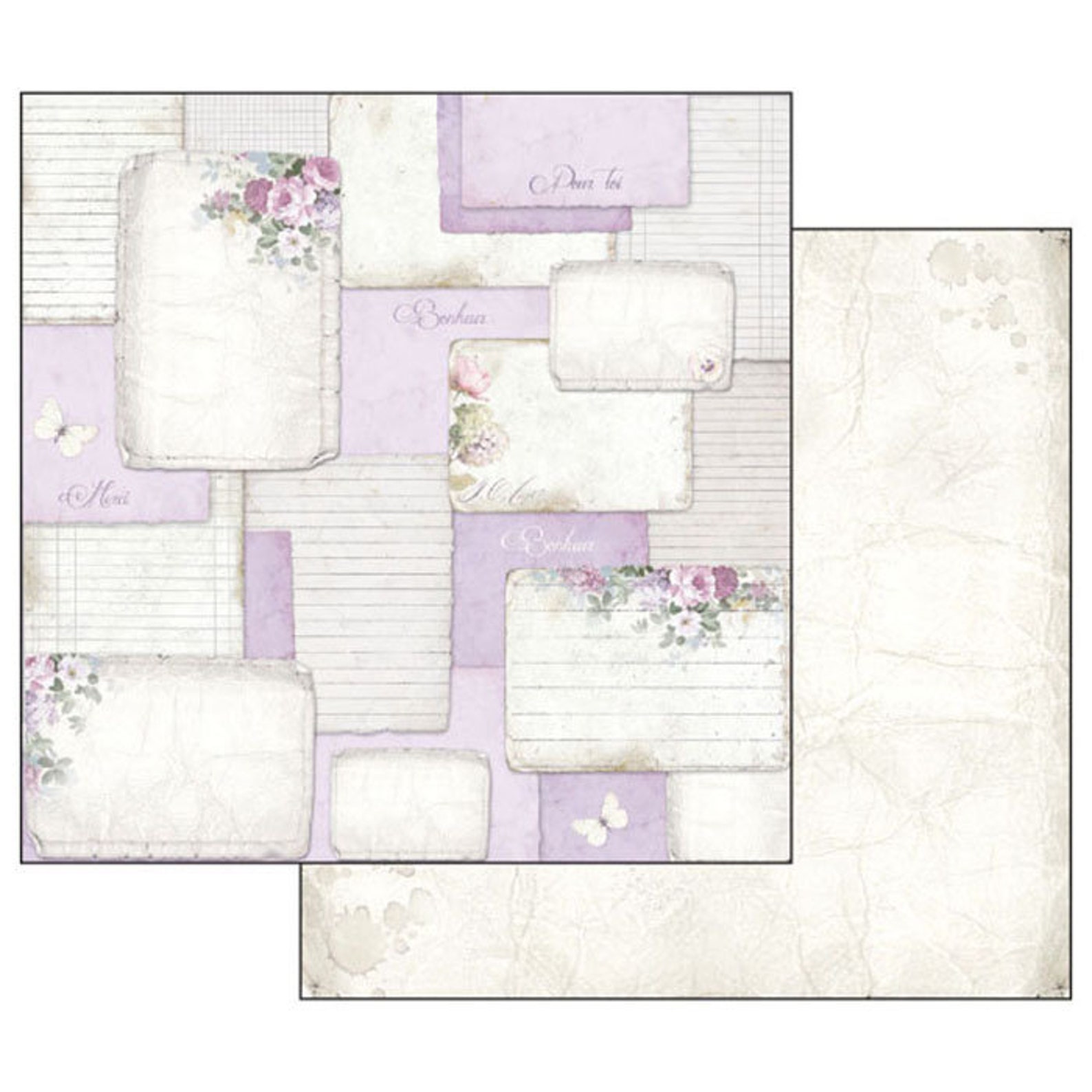 Stamperia LILAC FLOWERS 12x12 Double Faced Paper 10 Sheets - Etsy