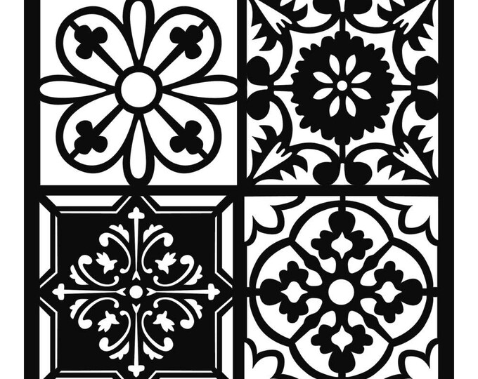 Stamperia Mixed Media Art TILE Stencil 18X18 Cm KSTDQ09 - Etsy