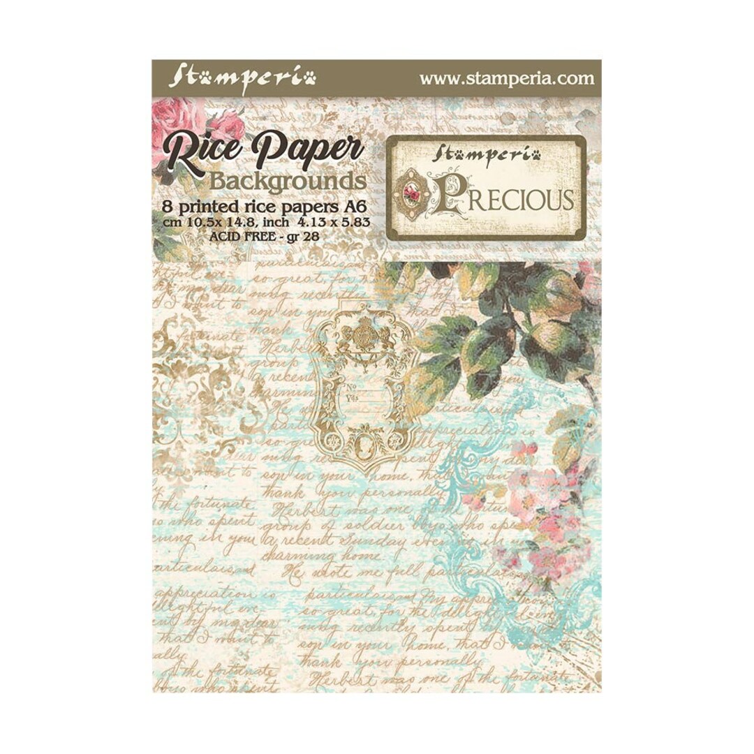 Stamperia PRECIOUS Backgrounds A6 Assorted Rice Paper SELECTION ...