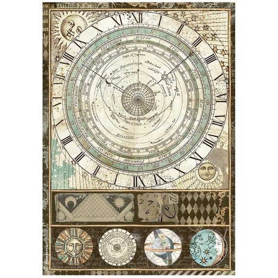 STAMPERIA ALCHEMY ASTROLABE Decoupage Rice Paper A4 - Etsy