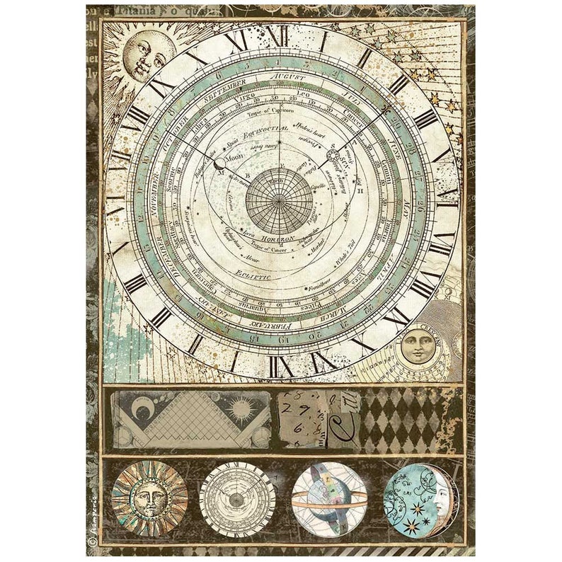 STAMPERIA ALCHEMY ASTROLABE Decoupage Rice Paper A4 - Etsy