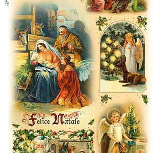 Paper Designs CHRISTMAS Nativity Felice Natale A4 Decoupage Rice Paper ...