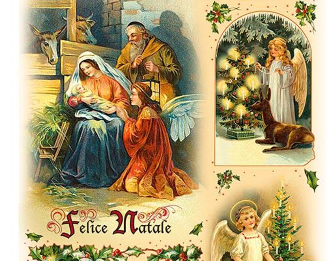 Paper Designs CHRISTMAS Nativity Felice Natale A4 Decoupage Rice Paper ...