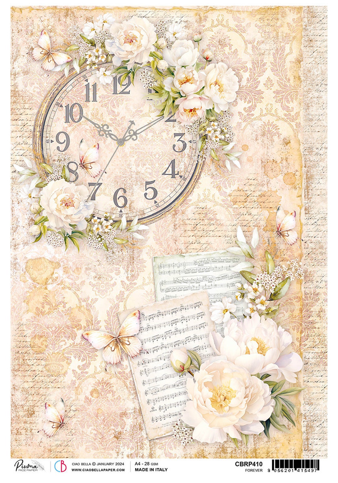 Ciao Bella ALWAYS & FOREVER Forever Rice Paper A4 Mixed Media #CBRP410 ...