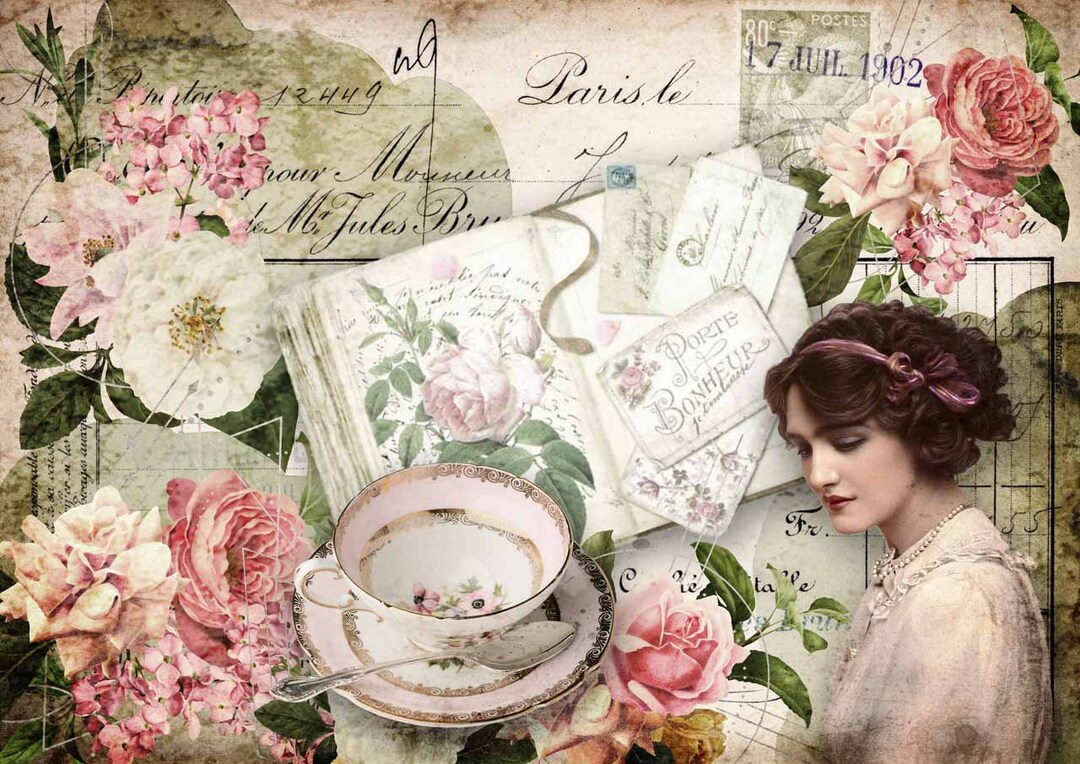 Decoupage Queen TEA TIME in PARIS A4 Rice Paper DQRP0234 (retired) - Etsy
