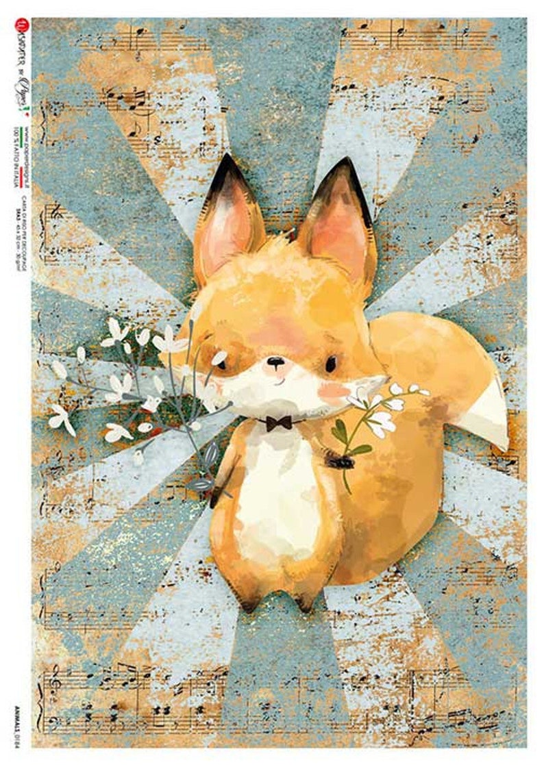 Paper Designs FRIENDLY FOX A4 Decoupage Rice Paper ANIMALS - Etsy