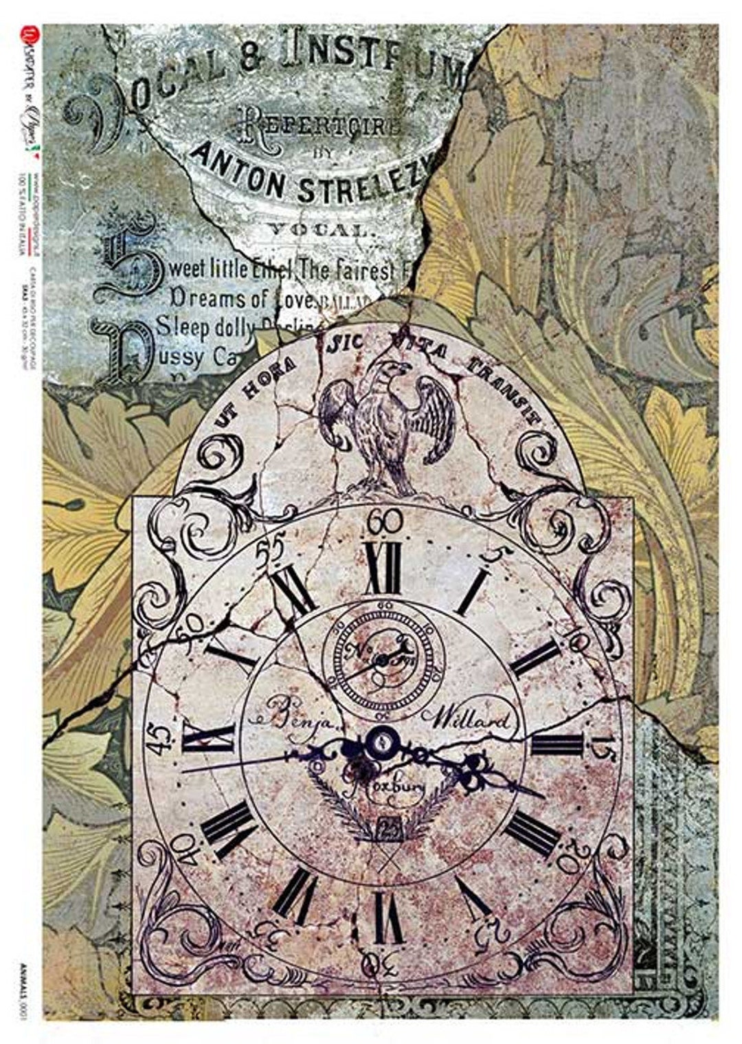 Paper Designs PARISIAN CLOCK A4 Decoupage Rice Paper #TIME 0035 - Etsy