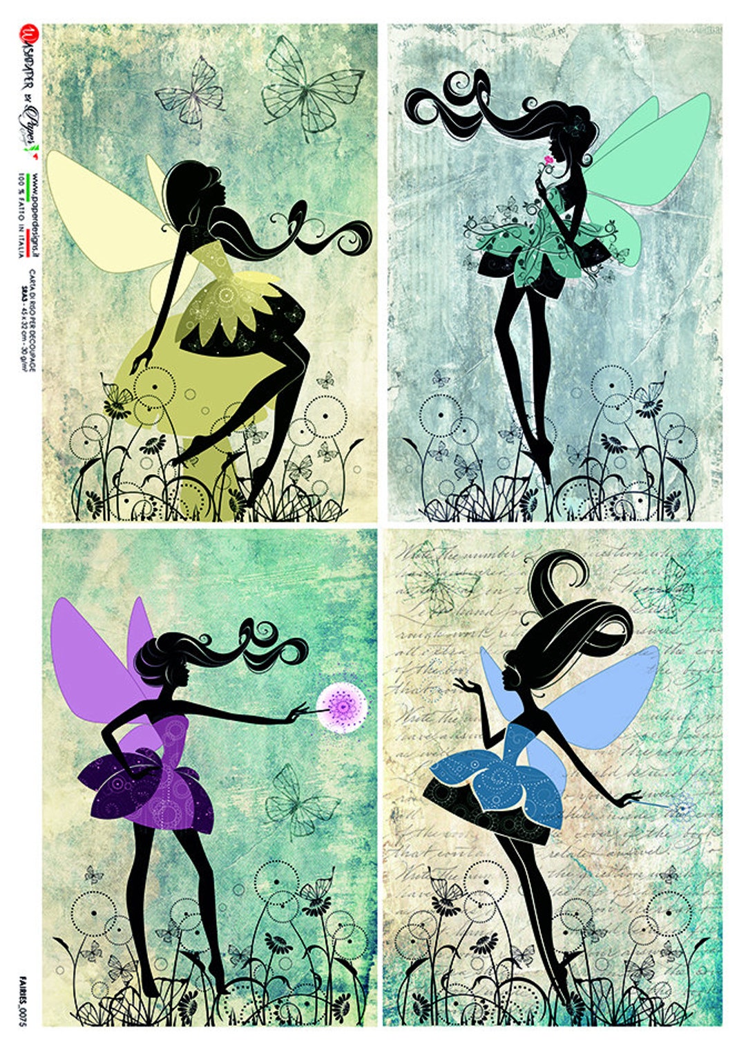 Paper Designs FAIRIES A4 Decoupage Rice Paper FAIRIES 0075 - Etsy