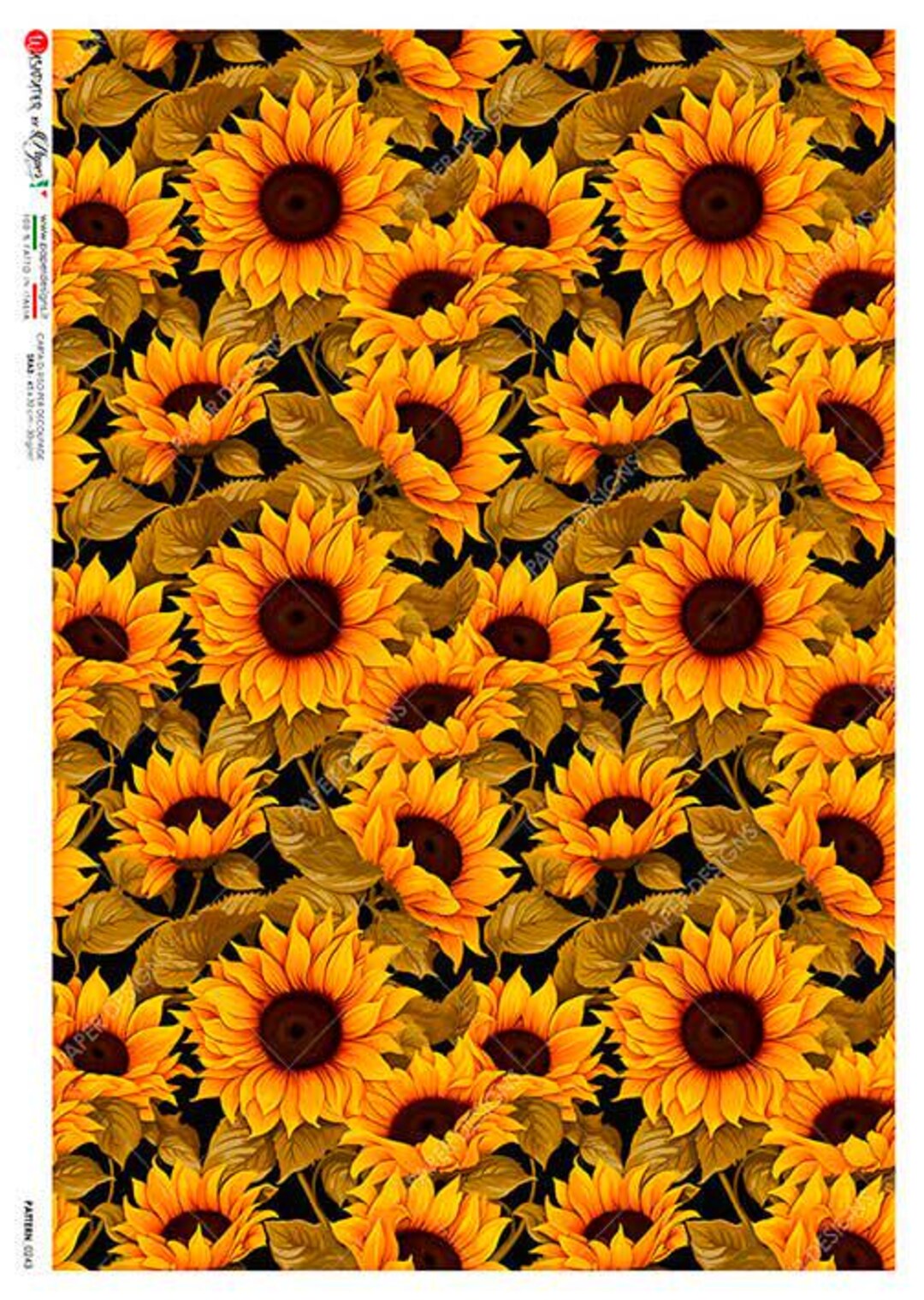 Paper Designs BRIGHT SUNFLOWERS A4 Decoupage Rice Paper #PATTERN 0243 ...
