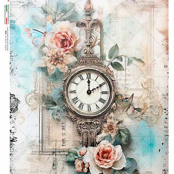 Decoupage Clock - Etsy
