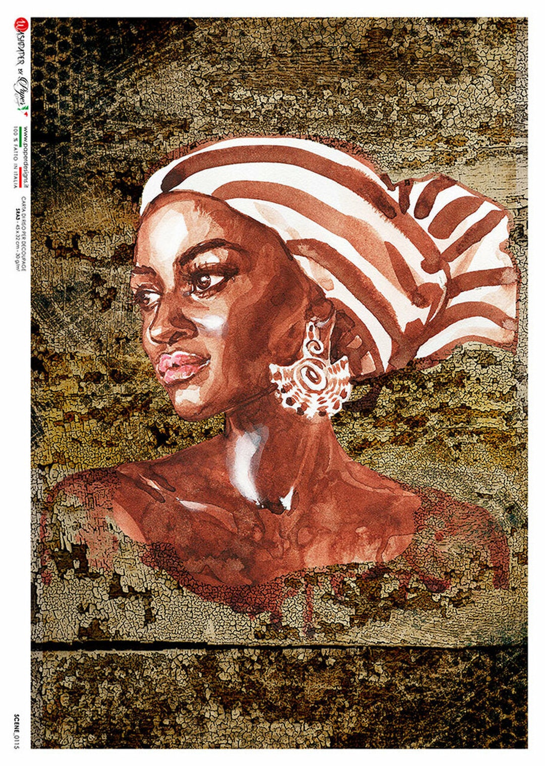 Paper Designs GIRL WOMAN With Headwrap A4 Decoupage Rice Paper SCENE ...