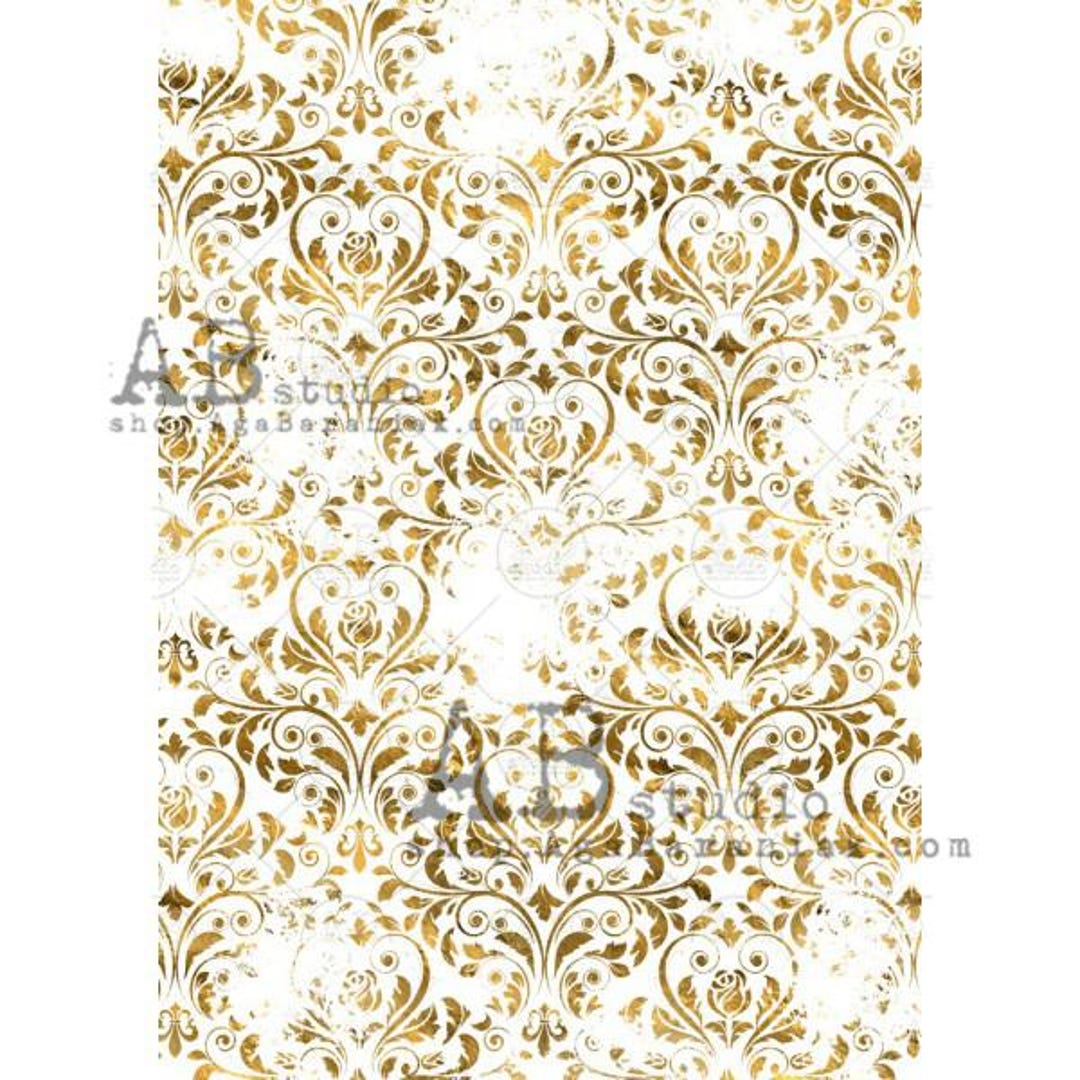 AB Studios Gilded DAMASK PATTERN A4 Decoupage Rice Paper 0207 - Etsy