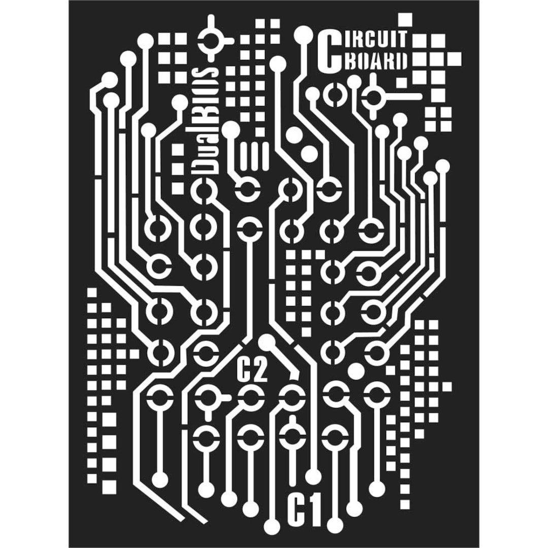 Steampunk Circuit Board Stencil: Stamperia Mixed Media (15 X 20 Cm ...