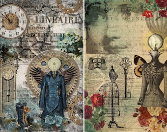 Steampunk Decoupage Paper - Etsy