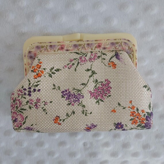 Vintage 80s Oriental Coin Purse Floral Jewelry Change… - Gem