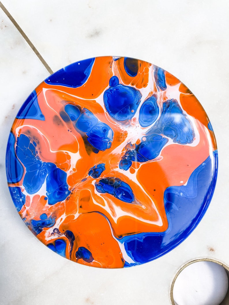 Orange and Blue Round Custom Coasters - Etsy