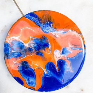 Orange and Blue Round Custom Coasters - Etsy