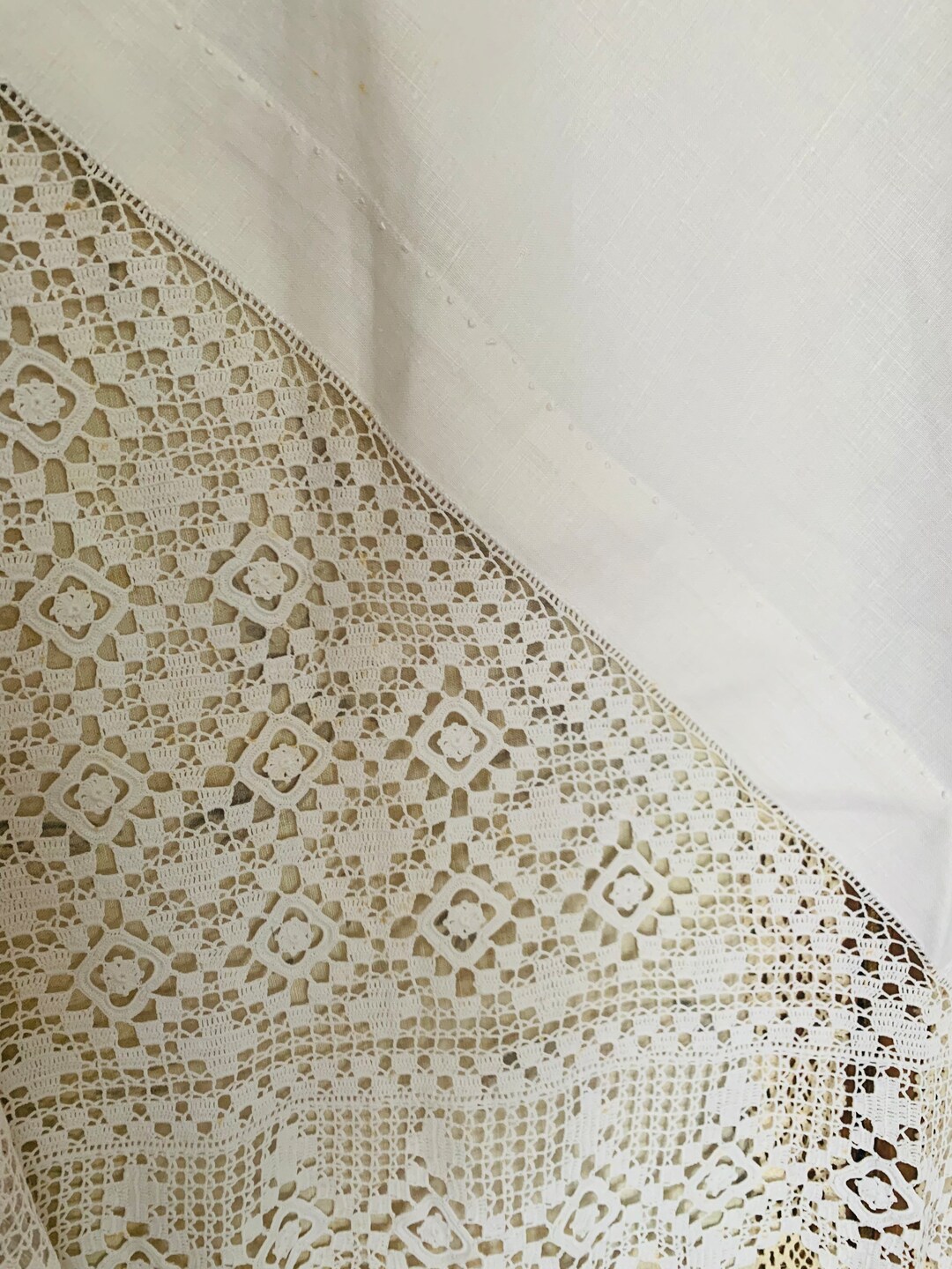 1920s Linen and Lace Tablecloth - Etsy