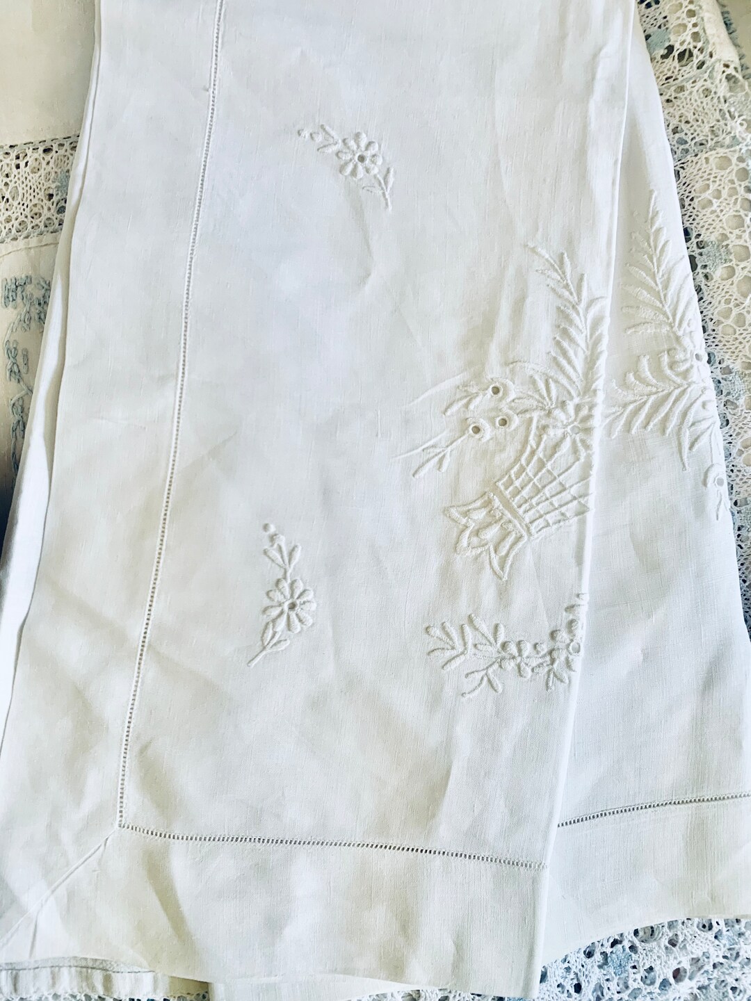 Antique Irish Linen Table Cloth - Etsy