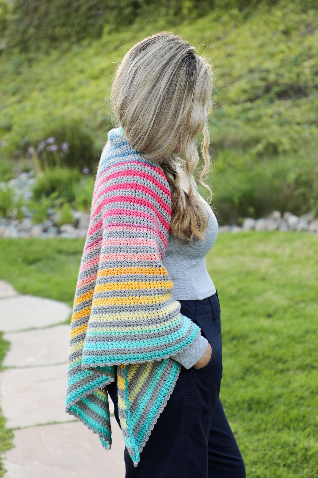 CROCHET PATTERN• Horizon Wrap, Worsted Weight Yarn, Easy Texture ...